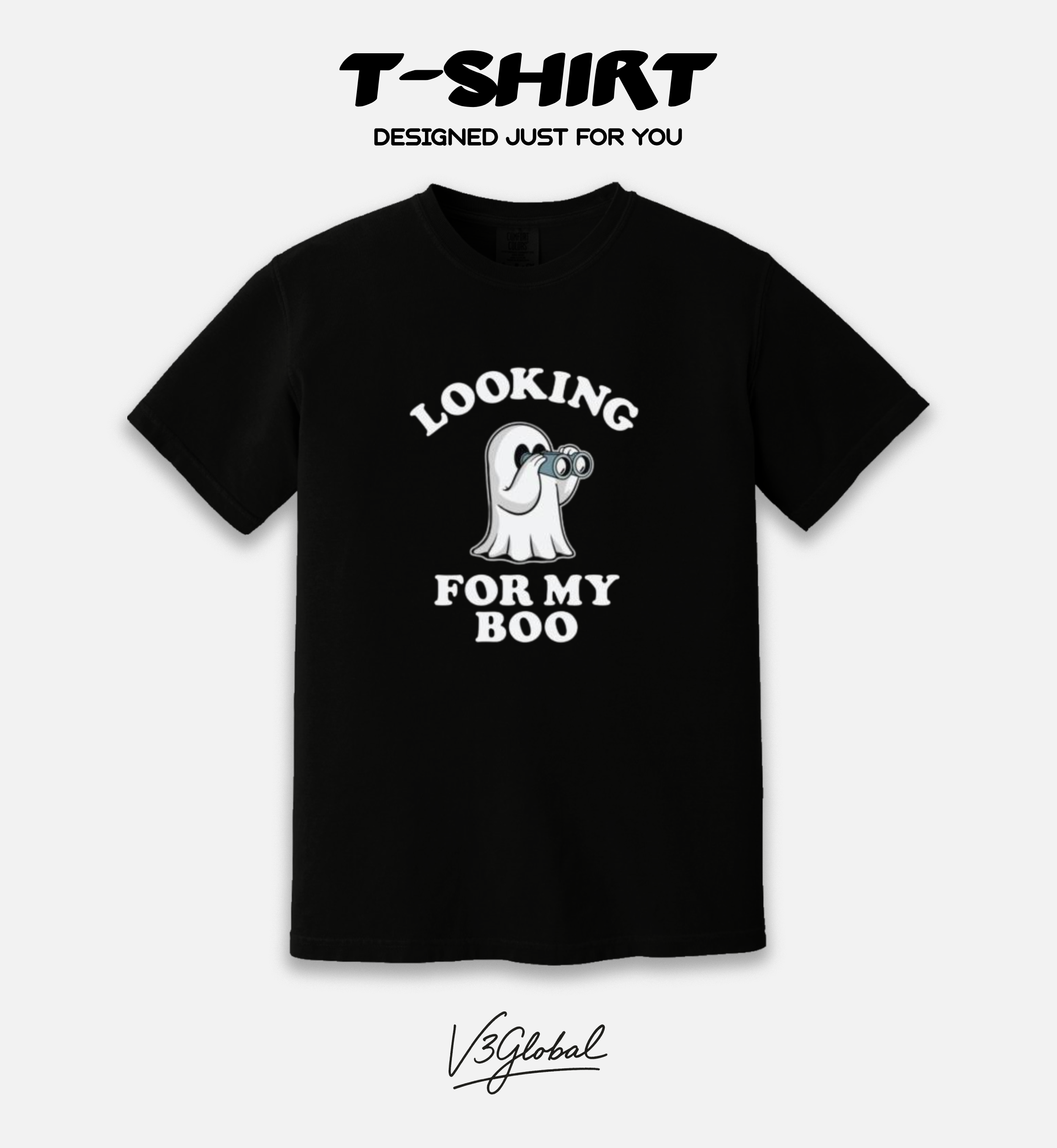Looking For My Boo Funny Ghost Halloween Dating Comfort Colors T-Shirt ...