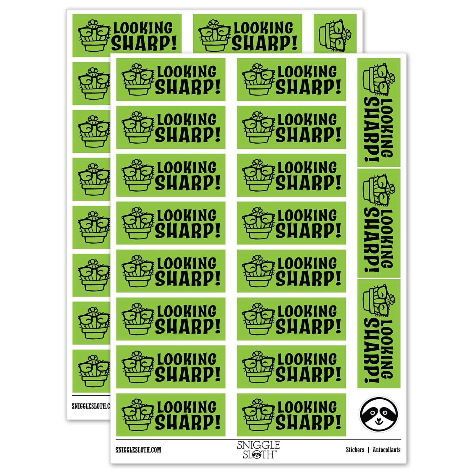Looking Sharp Nerdy Cactus Teacher Student School Sticker Set - Light ...