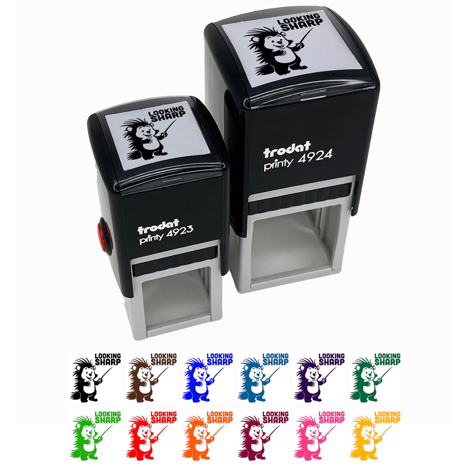 Looking Sharp with Cute Porcupine Self-Inking Rubber Stamp Ink Stamper ...