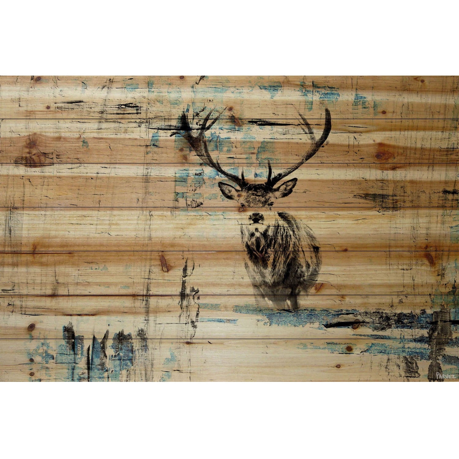 "Looking for the Herd" Painting Print on Natural Pine Wood - Walmart.com