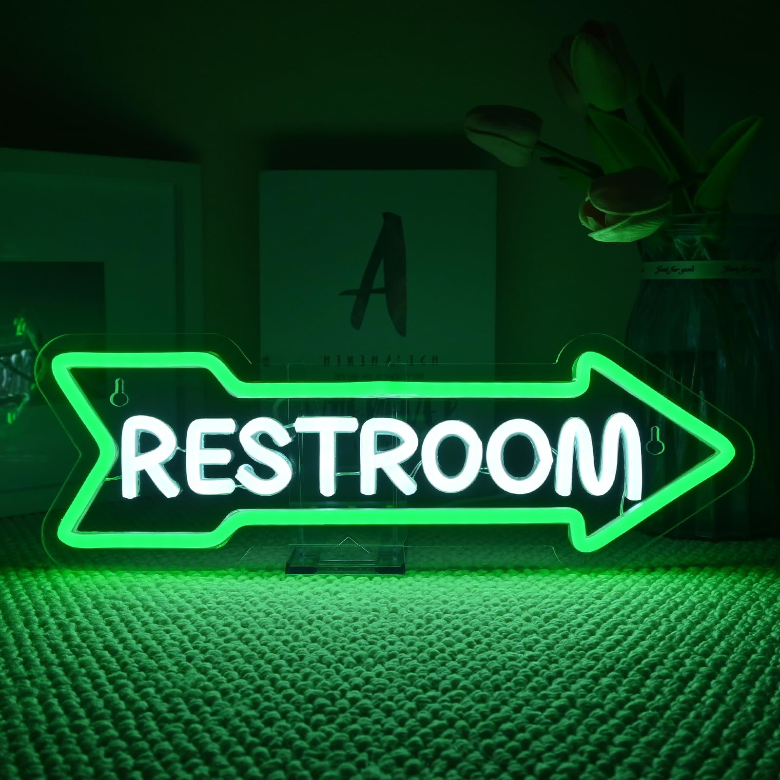 Looklight Restroom Arrow Neon Sign for Wall Decoration Right Arrow LED ...
