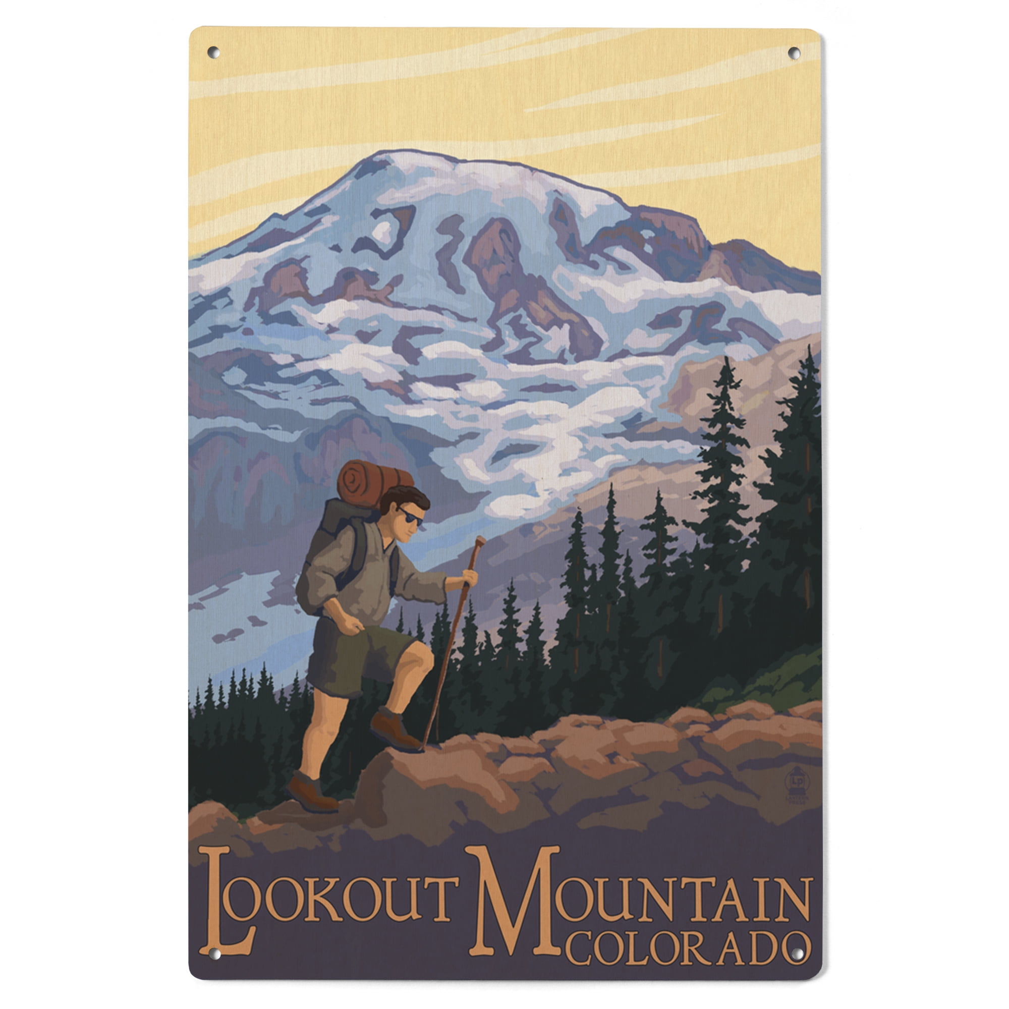 Lookout Mountain, Colorado, Hiking Scene Birch Wood Wall Sign (6x9 ...