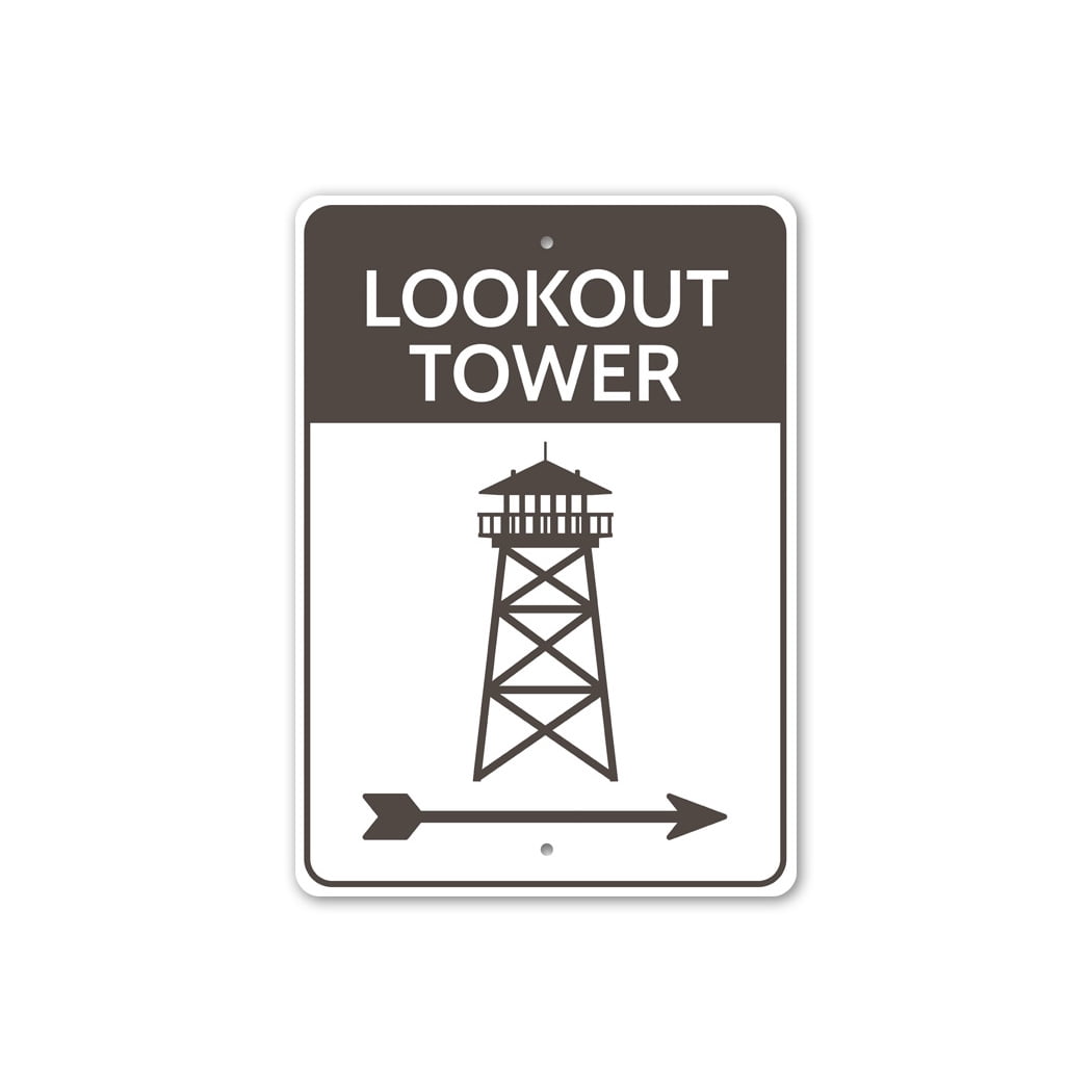 Lookout Tower Aluminum Metal Decor Sign - 4x18 inches - Walmart.com