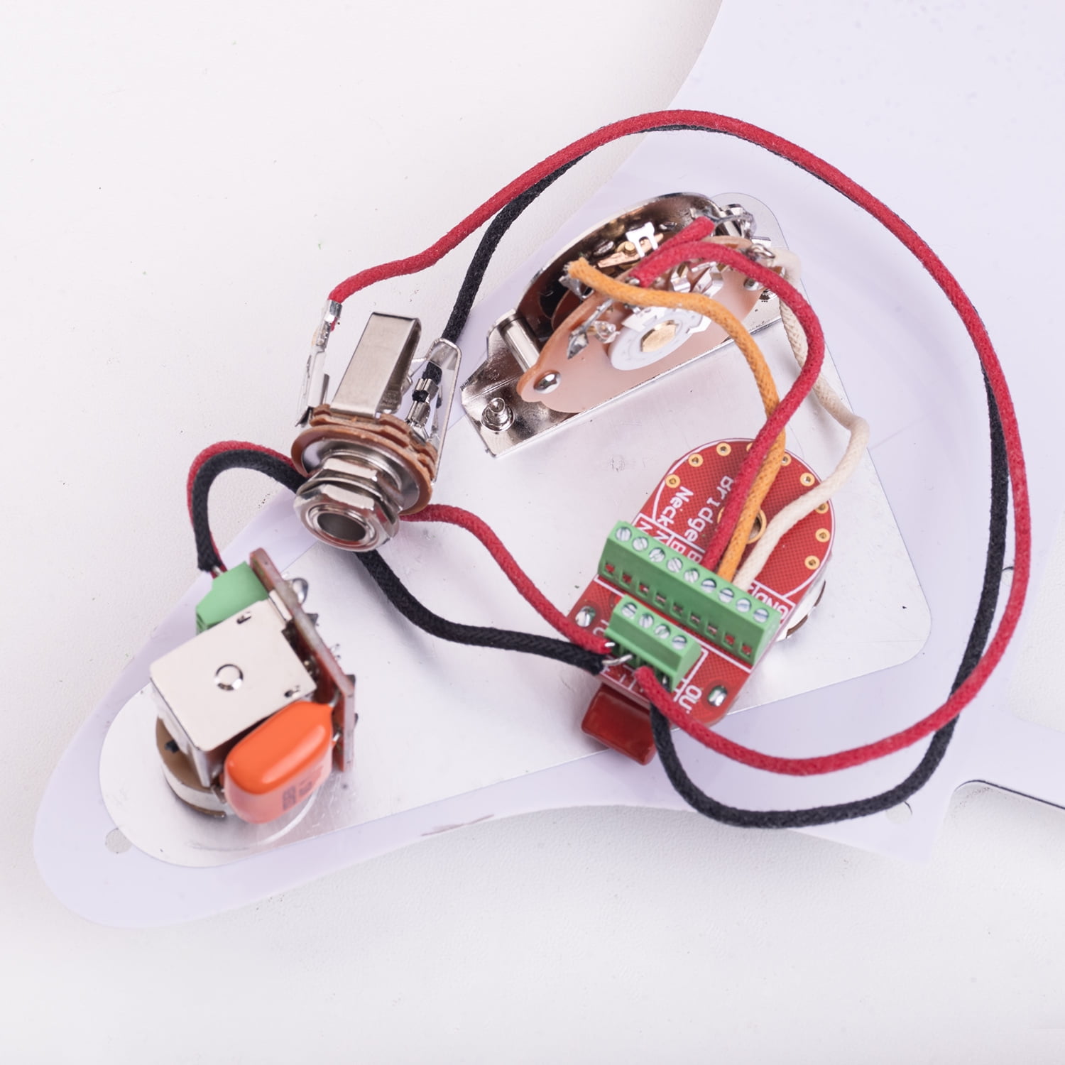 Lookseven Solderless HH 3-Way Wiring Harness 1 Volume 1 Tone Brass ...