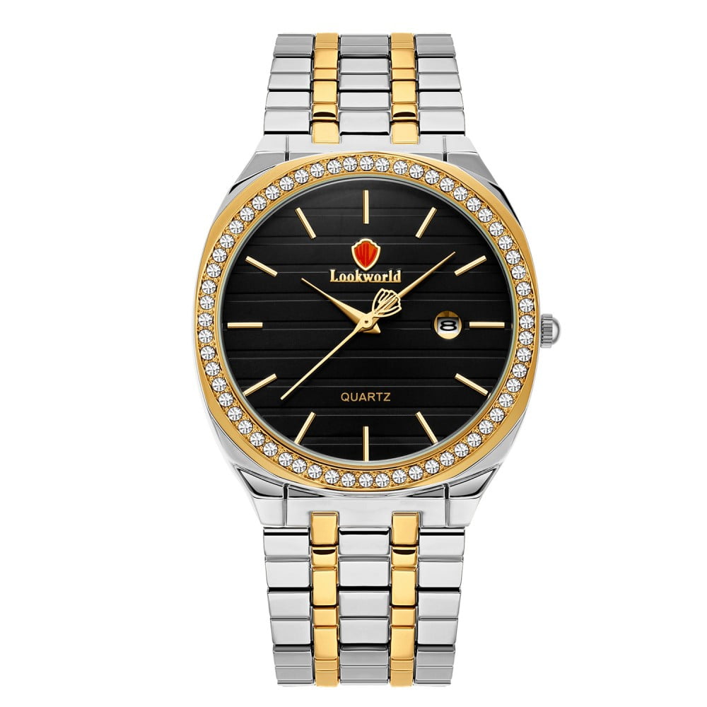 Lookworld Classic Diamond Gold Watches for Men, Stainless Steel ...