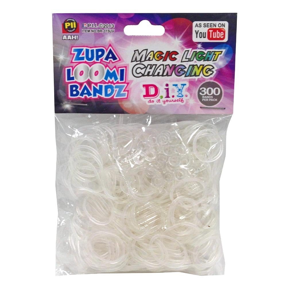 Loom Bandz 300 Magic Light Changing Rubber Loom Bands with 'S' Clips ...