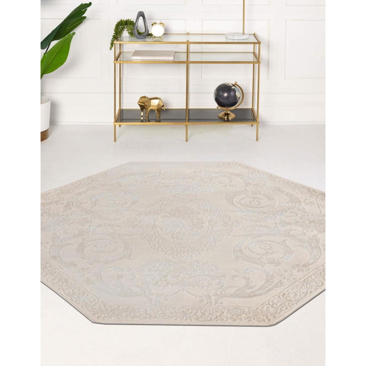 Loom Collection Area Rug - Diana (4' x 6' Rectangle, Ivory/ Beige ...