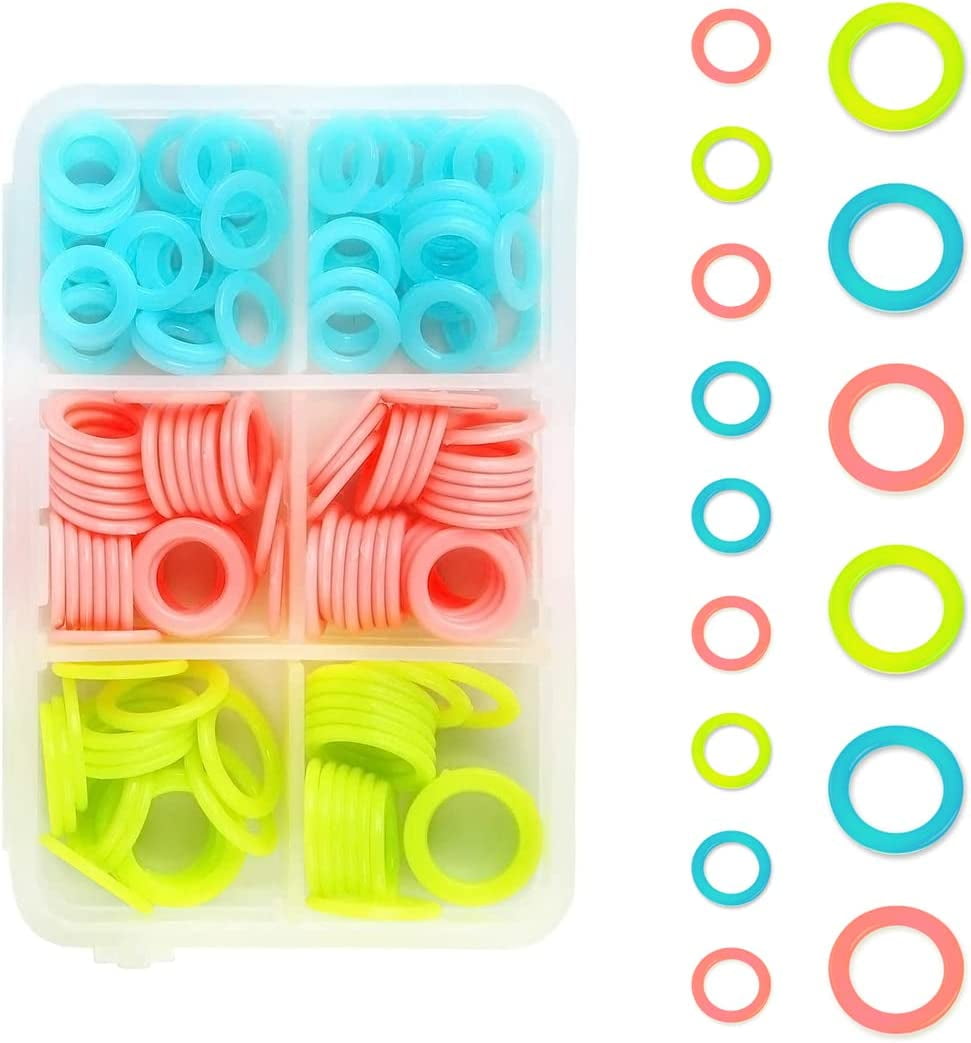 Loom Knitting Markers Ring Box - 180Pcs Small Ring Stitch Markers for ...