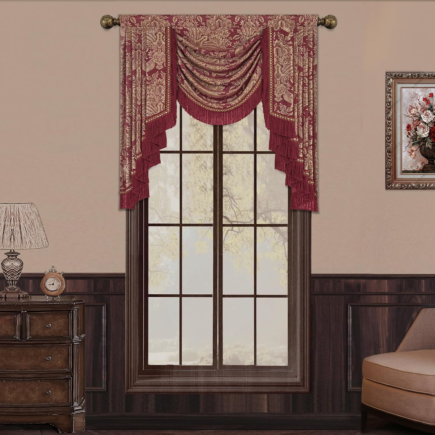 Loom and Mill Luxury Waterfall Valances for Living Room, Elegant ...