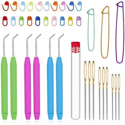 Loom Needle, Loom Hook Set, Colorful Knitting Loom Hook, Large-Eye ...