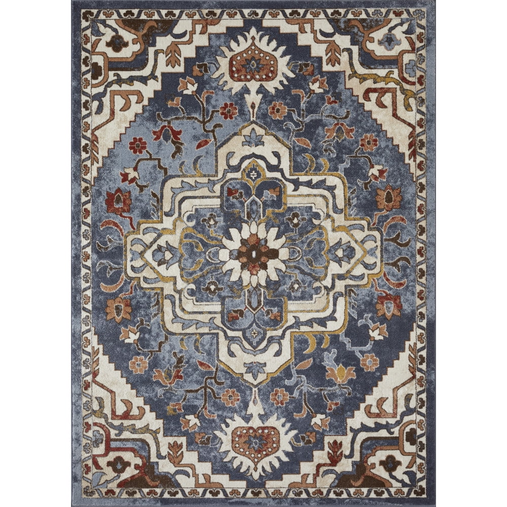 Free Shipping! Loomaknoti Blue Persian Area Rug 6'7" x 9'2" Geometric ...