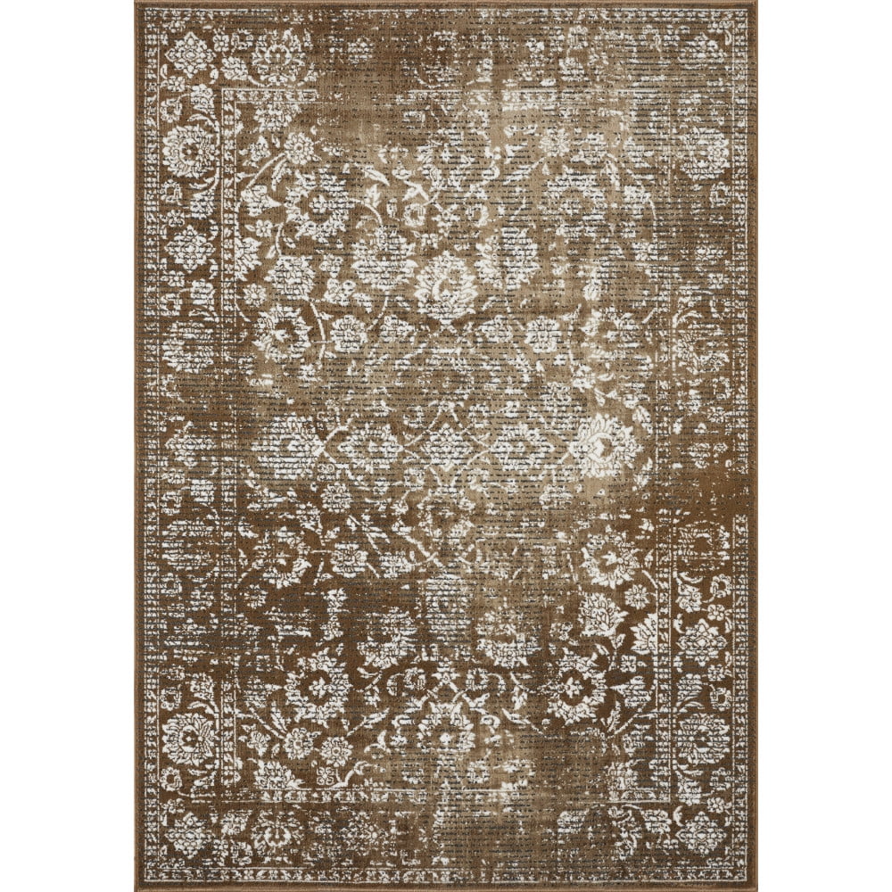Loomaknoti Aysal Alazah 2' x 7' Brown Floral Indoor Runner Rug ...