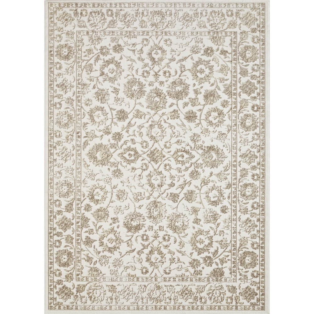 Loomaknoti Aysal Alazah 9 x 12 Beige Floral Area Rug - Walmart.com