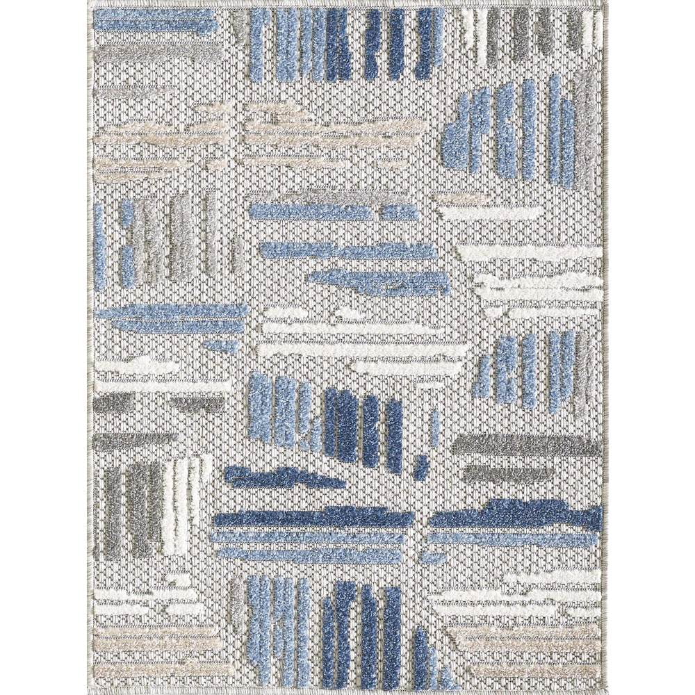 Loomaknoti Fortune Elamae 2' x 3' Gray Geometric Outdoor Polypropylene ...