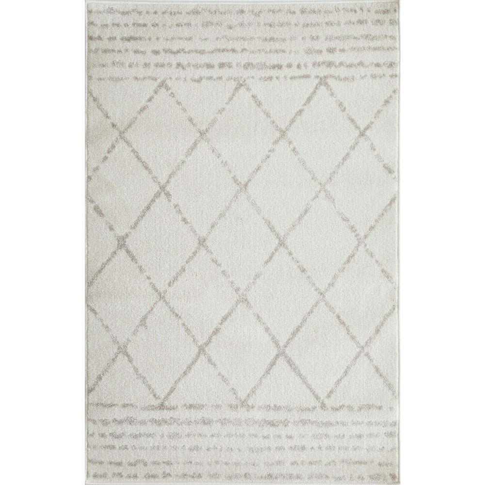 Loomaknoti Kissandrah Bennita 3' x 5' Ivory Geometric Indoor Accent Rug ...