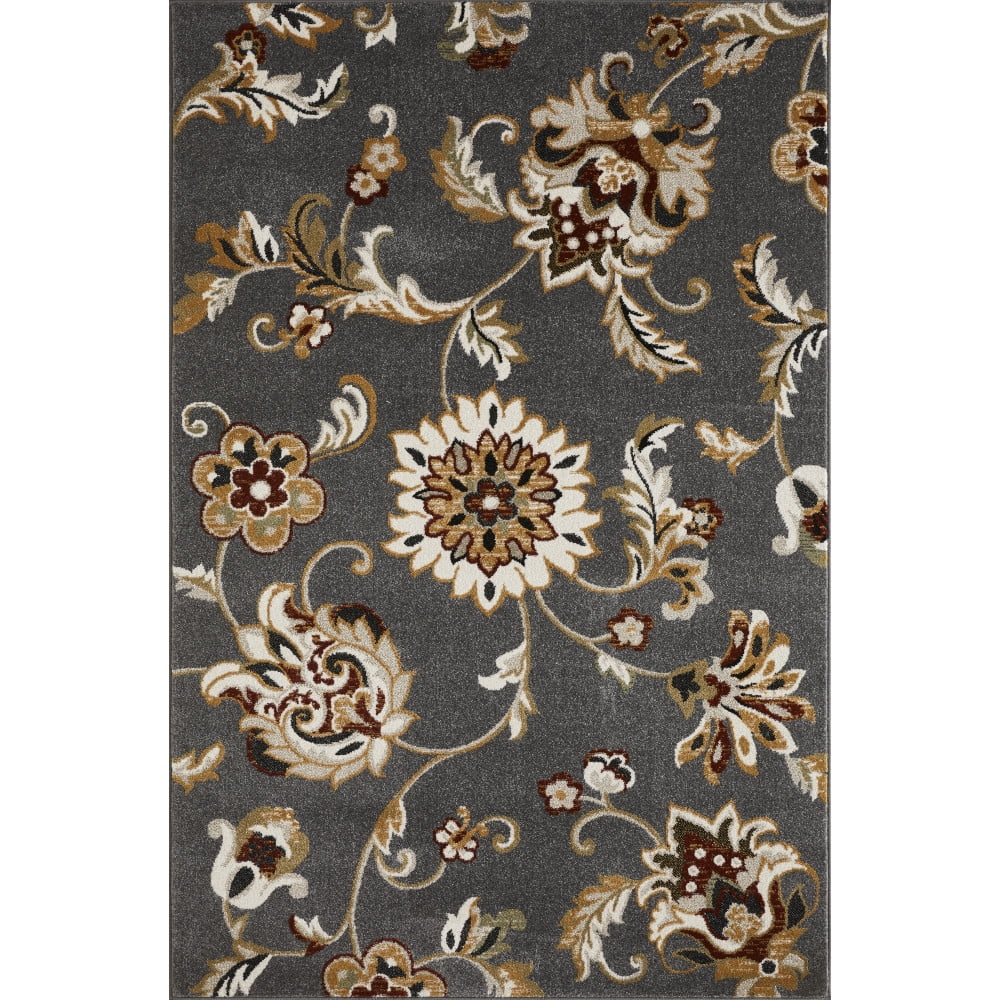 Loomaknoti Ohanzah Ostorn 7 Gray Floral Area Rug - Durable - Walmart.com