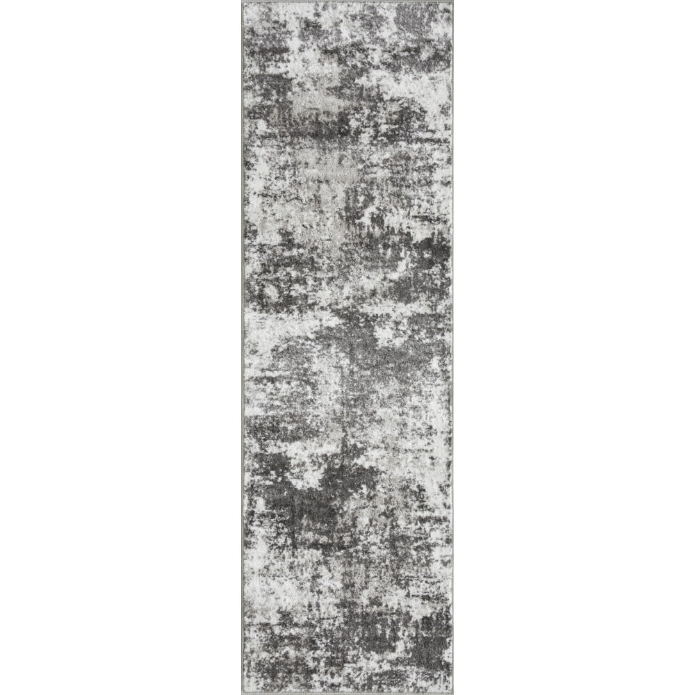 Loomaknoti Rhane Alelone 2' x 7' Gray Abstract Indoor Runner Rug ...