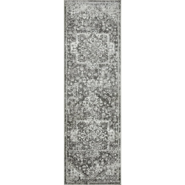 Loomaknoti Rhane Alemern 2' x 7' Dark Grey Oriental Indoor ...