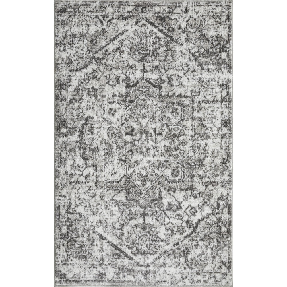 Loomaknoti Rhane Alemern 3' x 5' Gray Oriental Indoor Polypropylene ...