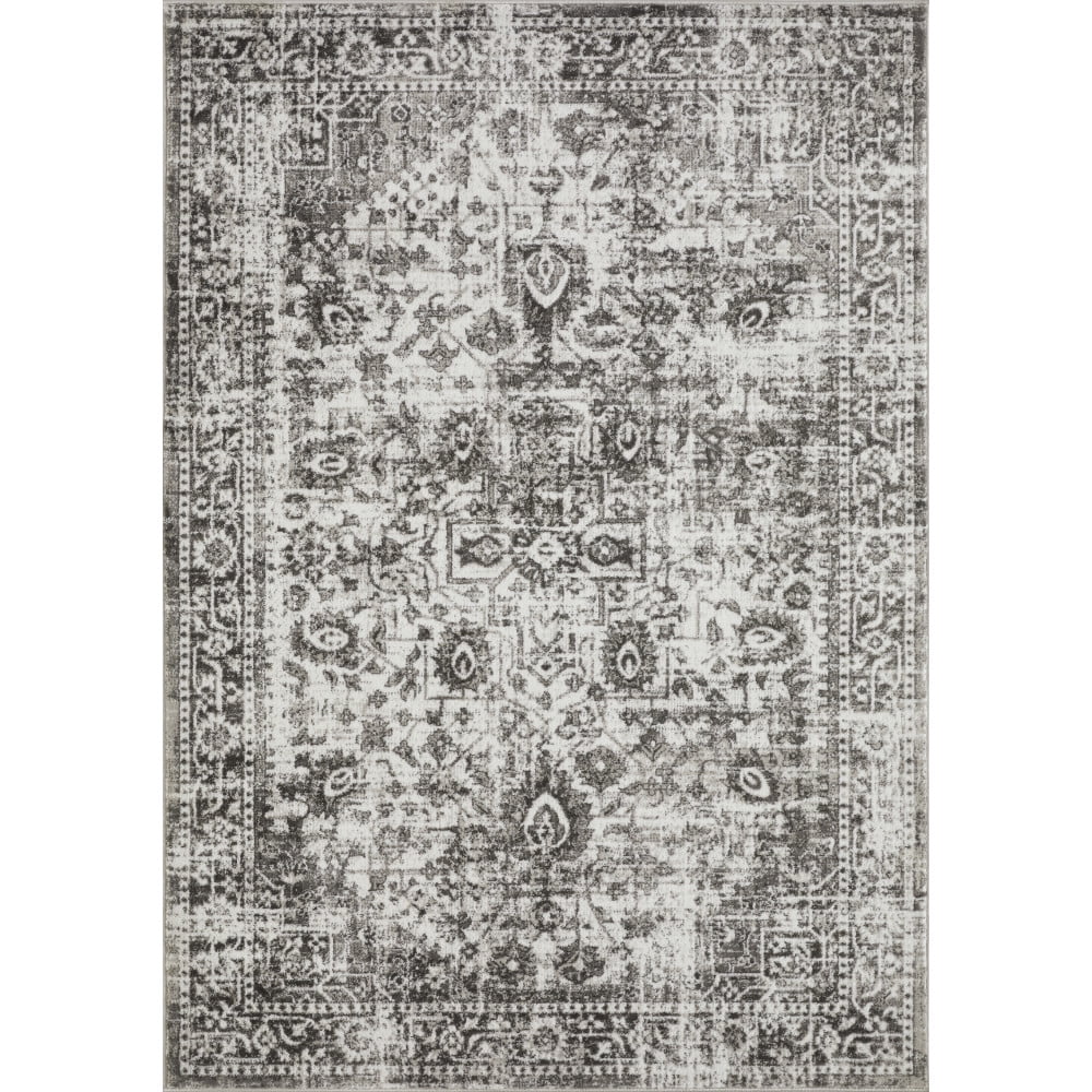 Loomaknoti Rhane Allory 5' x 7' Gray Oriental Indoor Polypropylene Area ...
