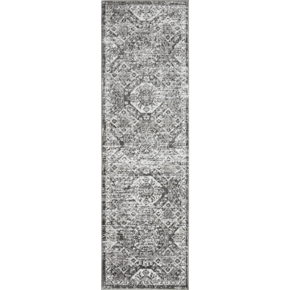 Loomaknoti Rhane Alvezi 2' x 7' Light Grey Oriental Indoor Runner Rug ...