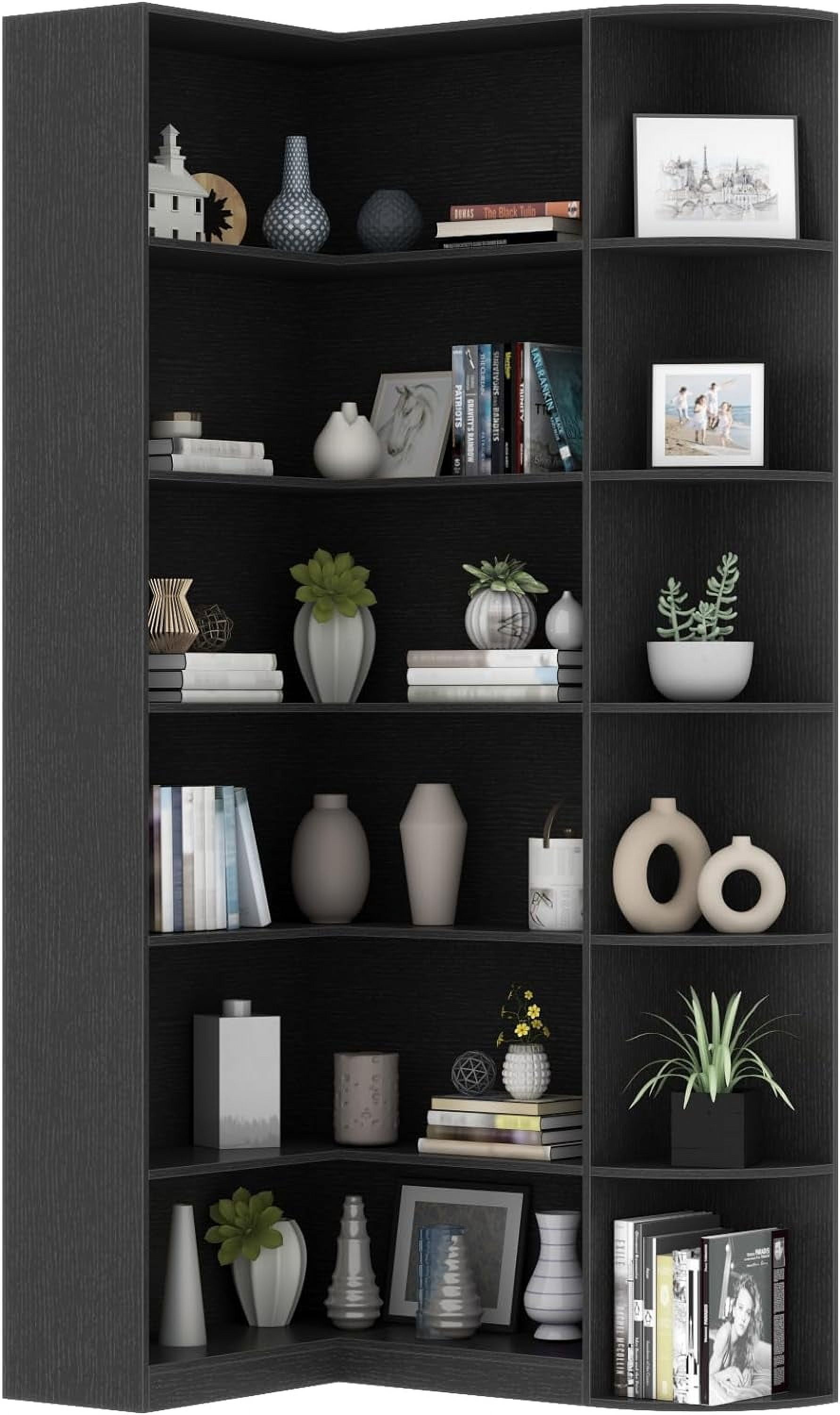 Loomie Bookshelves, 6 Tiers Shelf Large Tall Corner Etagere Bookcase ...