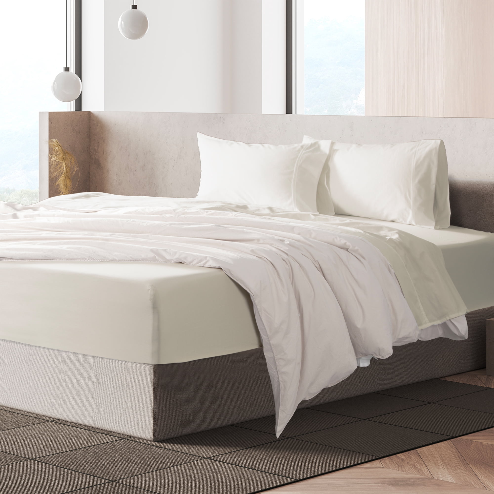 Loomsnest 4 Piece King Size Sheets Set, Cool & Crisp Percale, 100% ...