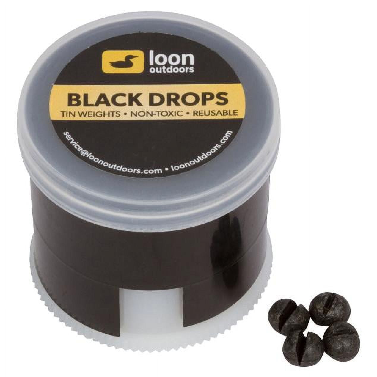 Loon Outdoors Black Drops Split Shot | Twist Pot - No.SSG - Walmart.com