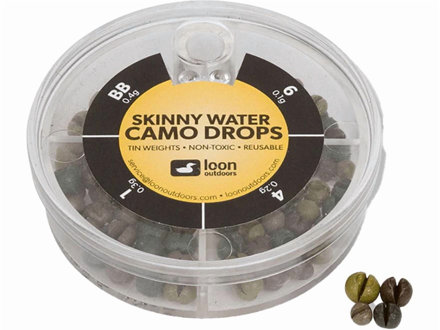 Loon Tin Drops Skinny Water Split Shot Assortment 4 Sizes Camo ...