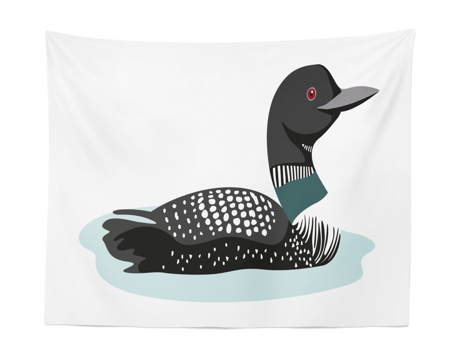 Loon Tapestry, Real Image of a Common Loon Spreading Her Wings in The ...