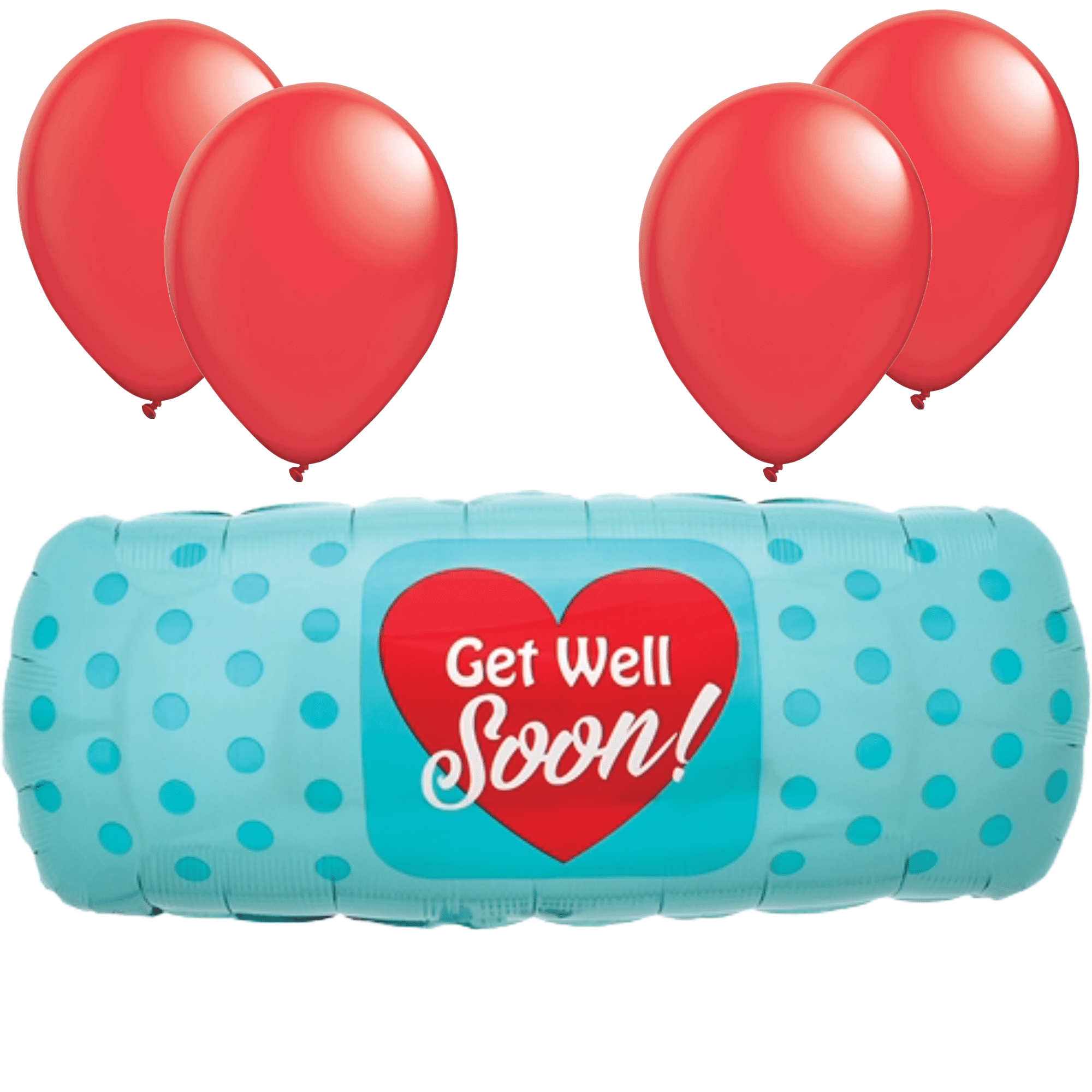 LoonBalloon 29 Inch Get Well Band-Aid Balloon with 4 Latex Balloons ...