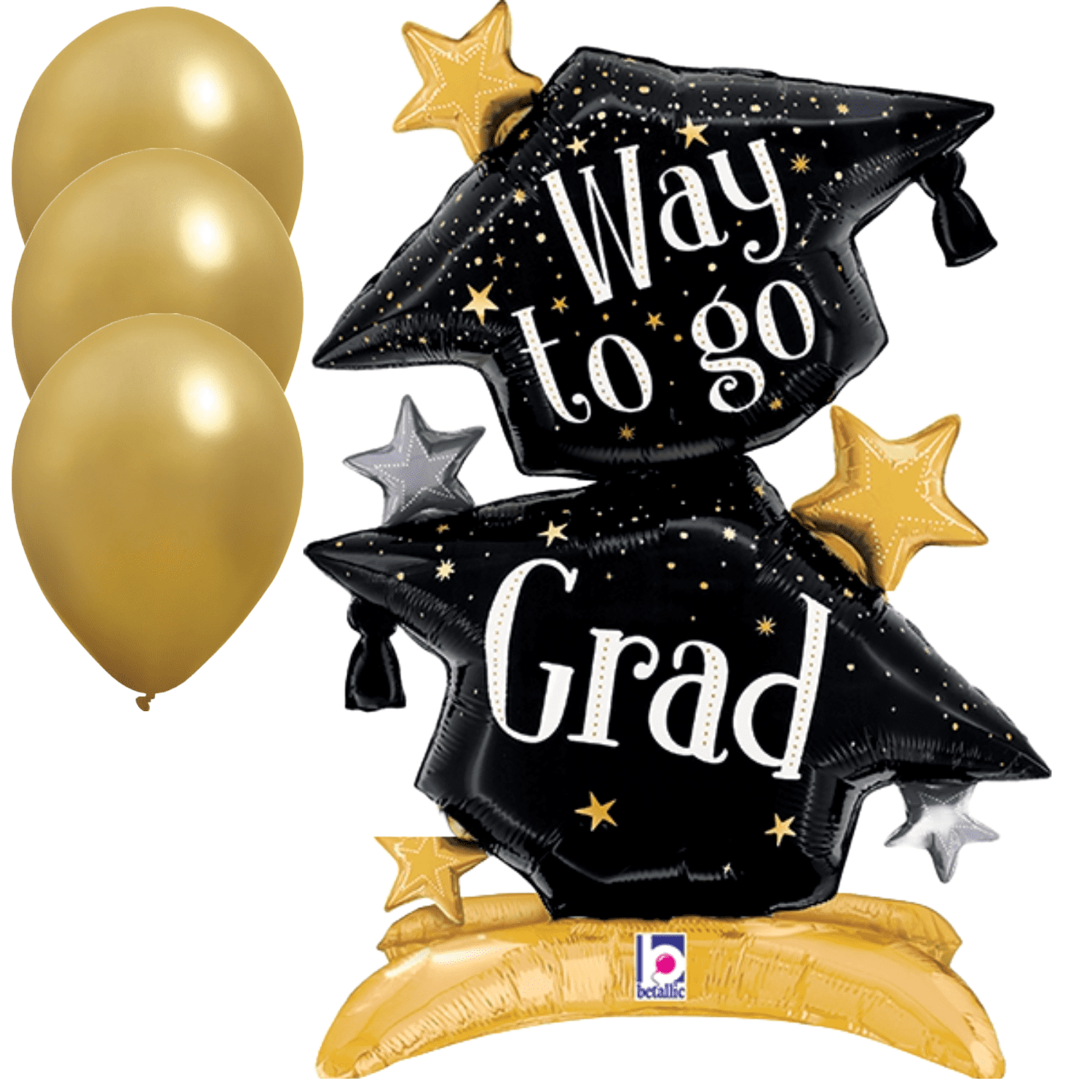 LoonBalloon 29 Inch Graduation StandUps Grad Caps Balloon Medium Size ...
