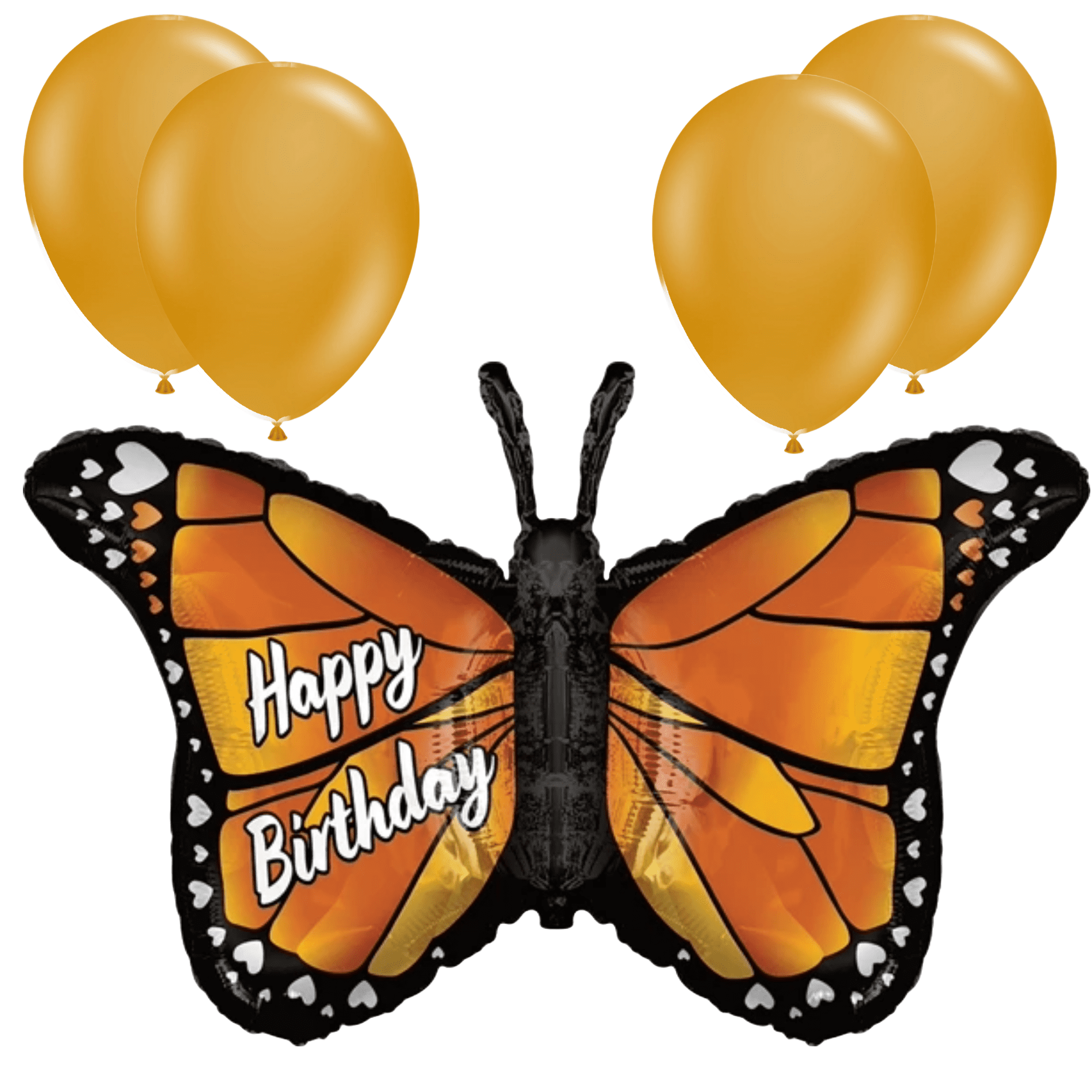 LoonBalloon 36 Inch Monarch Butterfly Birthday Balloon with 4 latex ...