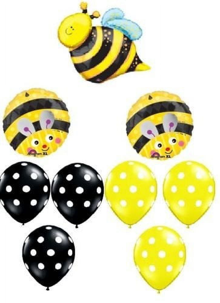 BUMBLE BEE Bumble Bee Polka Dots Birthday PARTY (9) Mylar Latex ...