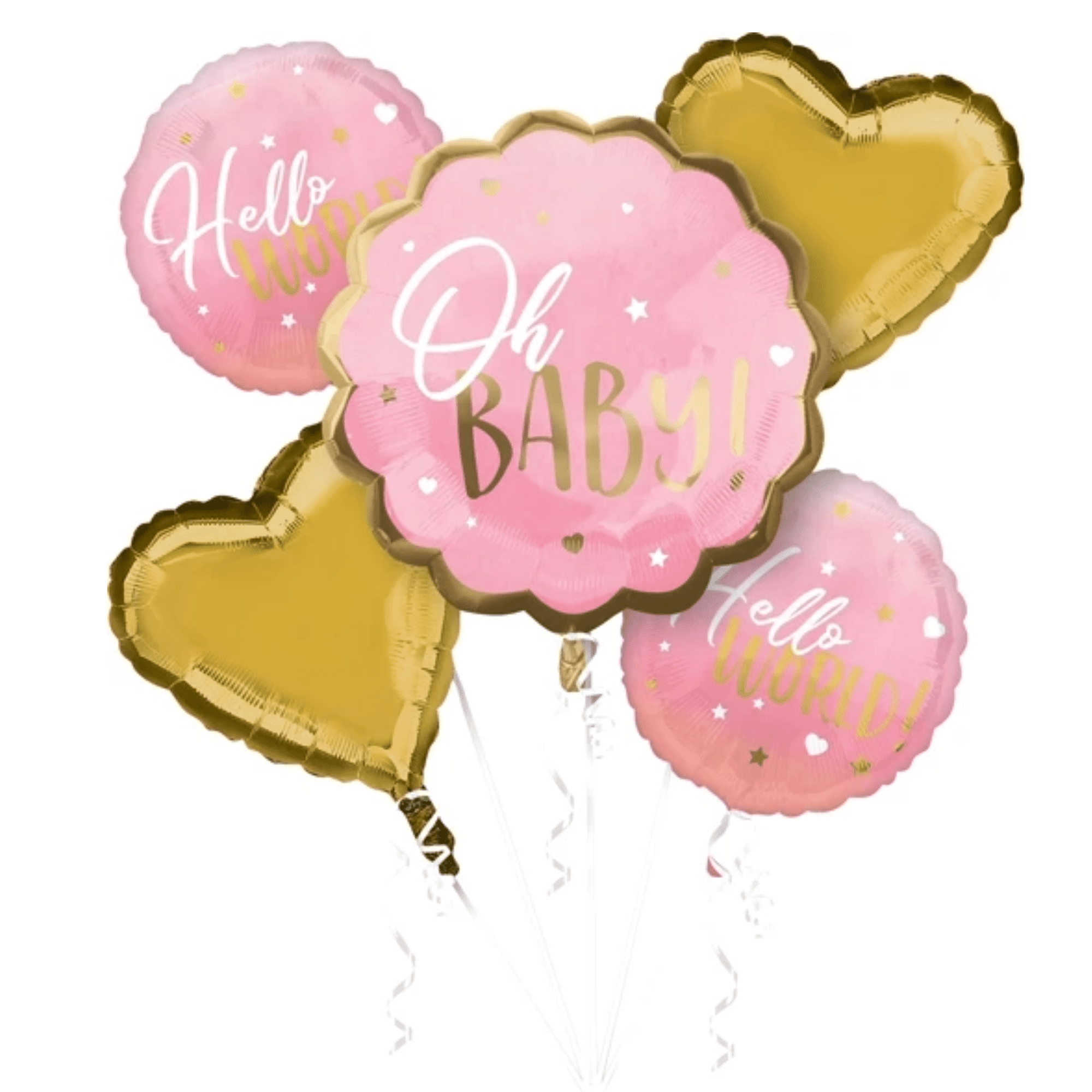 LoonBalloon Pink Baby Girl Balloon Bouquet -for Baby Celebrations ...