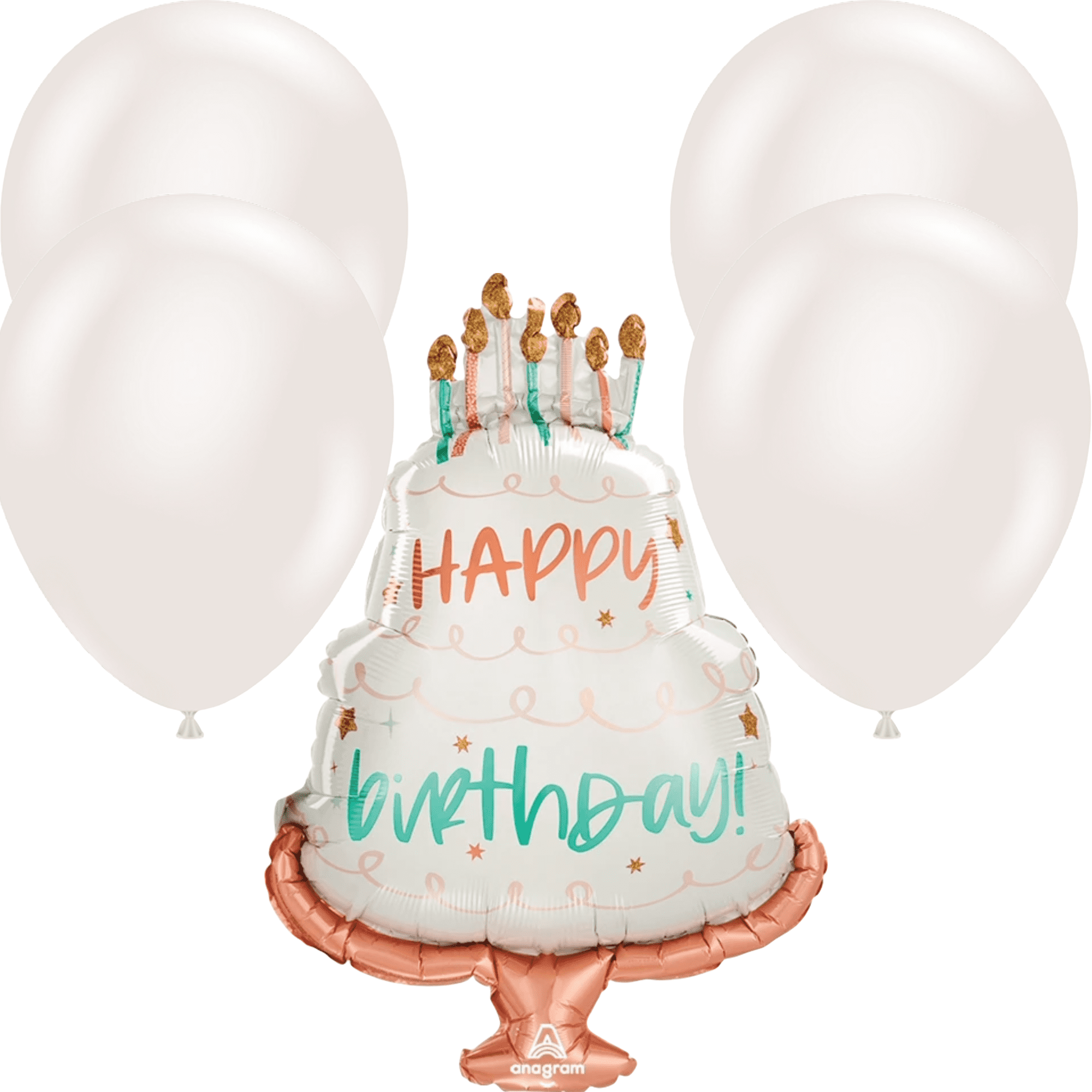 LoonBalloon Shape Birthday Happy Cake Day Shaped balloon with 4 latex ...