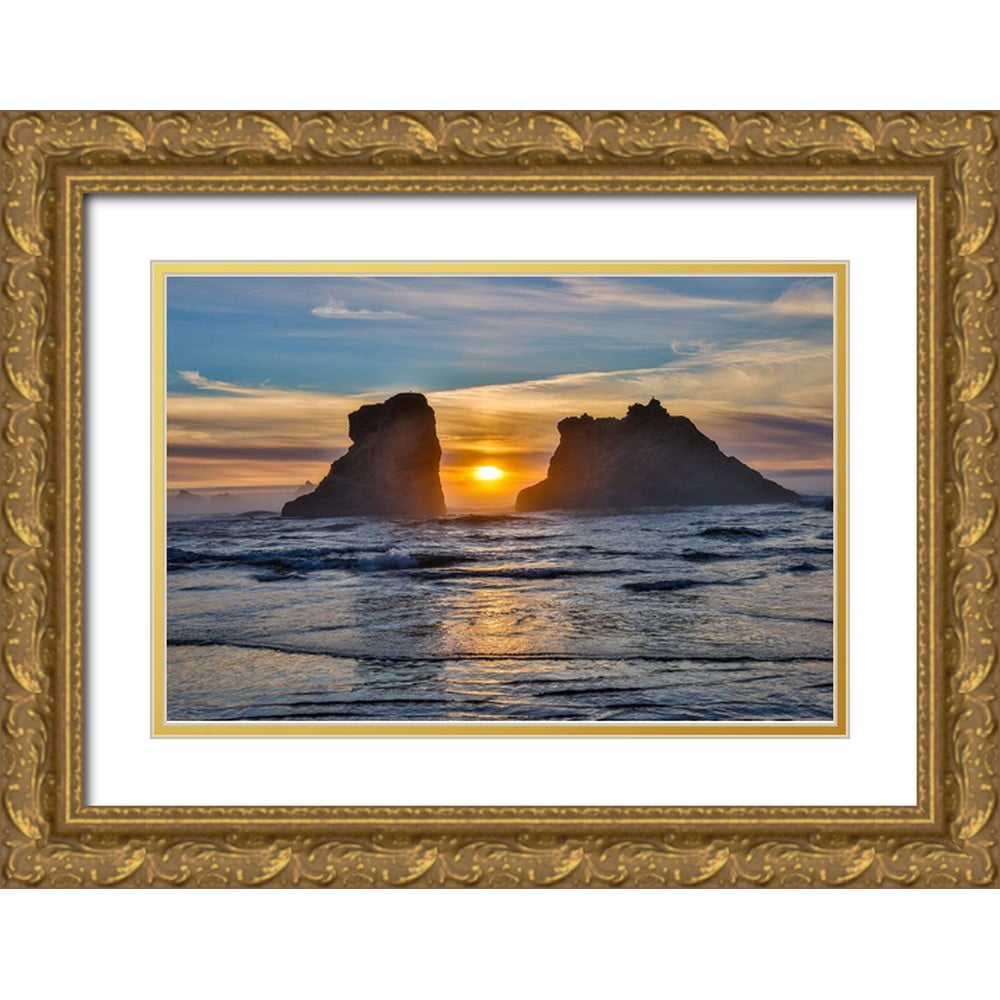 Looney, Hollice 18x13 Gold Ornate Wood Framed with Double Matting ...