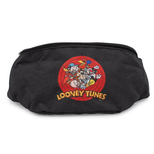 Looney Tunes Bag, Fanny Pack, 10 Character Bullseye Logo Black White ...