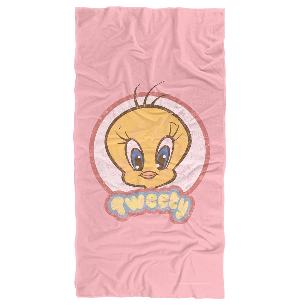 Looney Tunes Beach Towel, 30"x60" Retro Tweety Beach Towel Pink ...