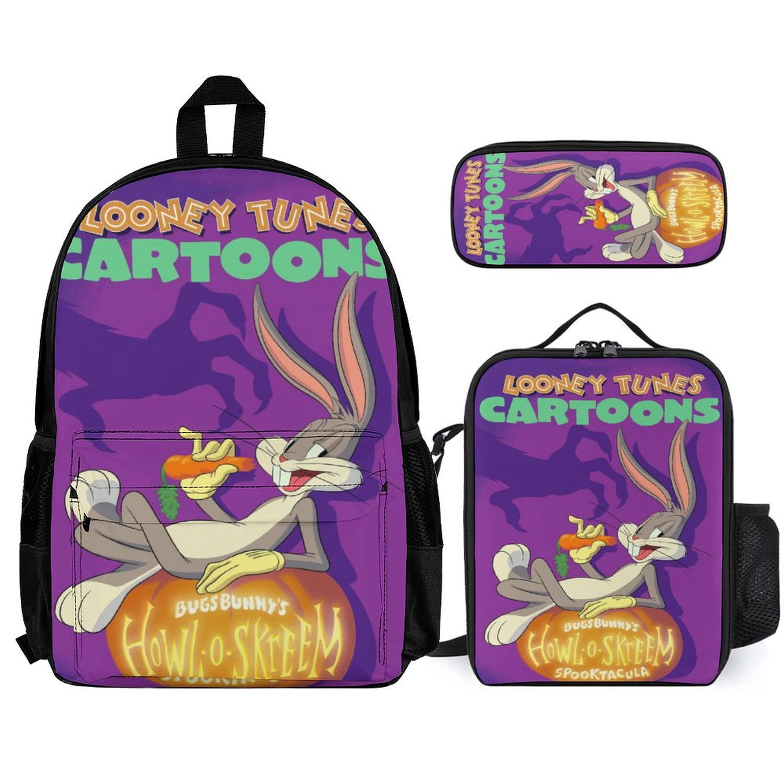 Looney Tunes Bugs Bunny 3Pcs Backpacks Sets Book Bag with Lunch Bag And ...