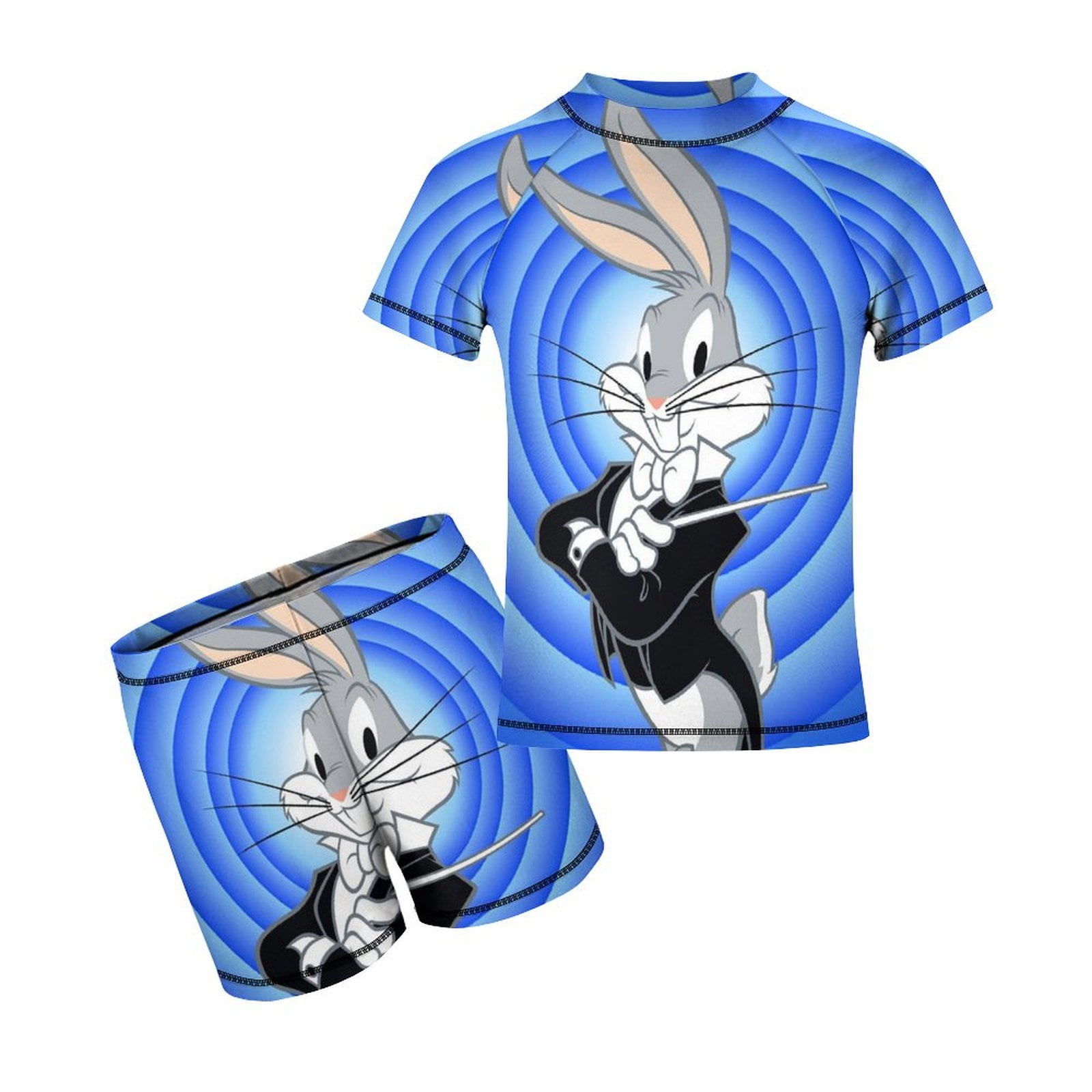 Looney Tunes Bugs Bunny Boys Two Piece Rash Guard Swimsuits Kids Short ...