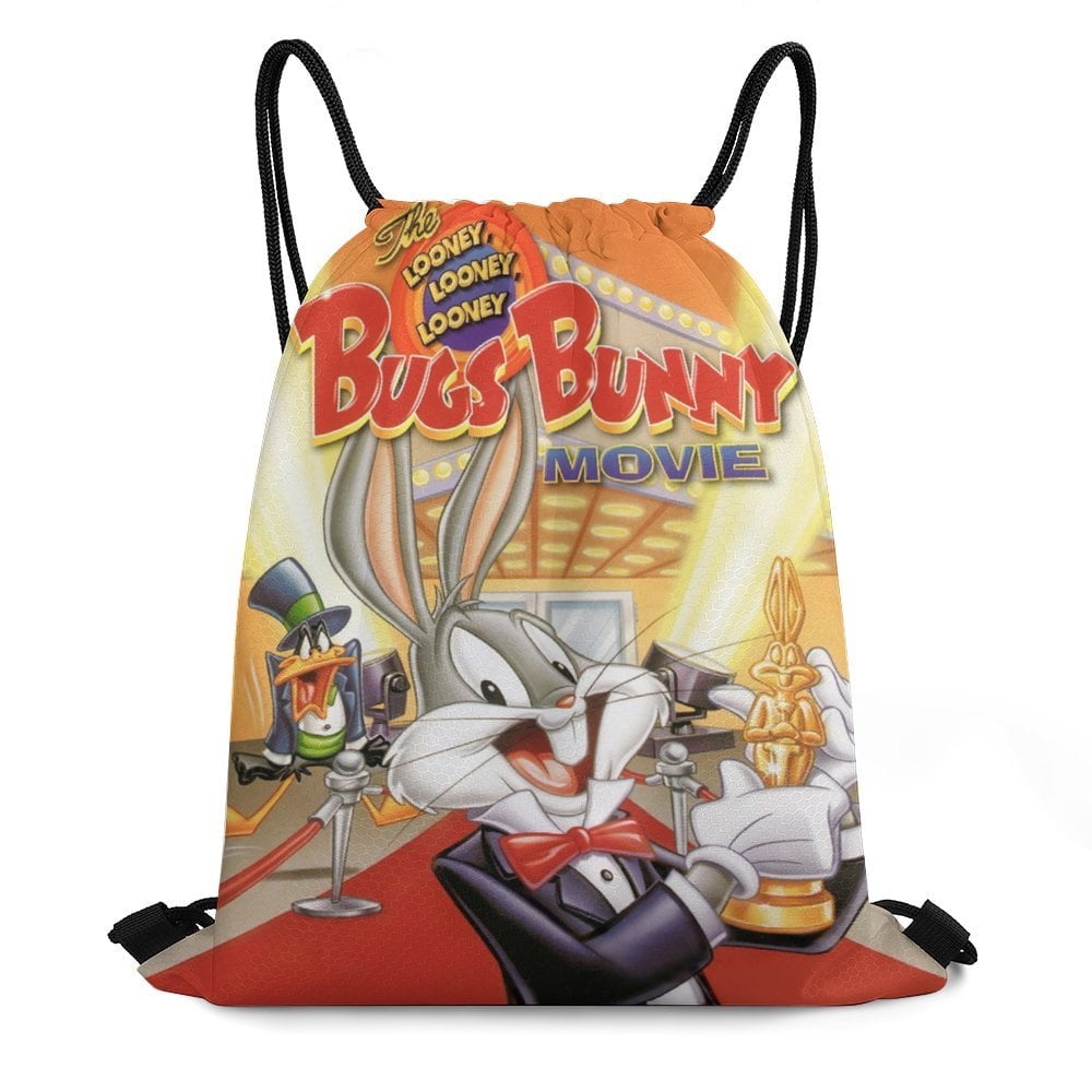 Looney Tunes Bugs Bunny Drawstring Backpack Sports Gym Bag Water ...