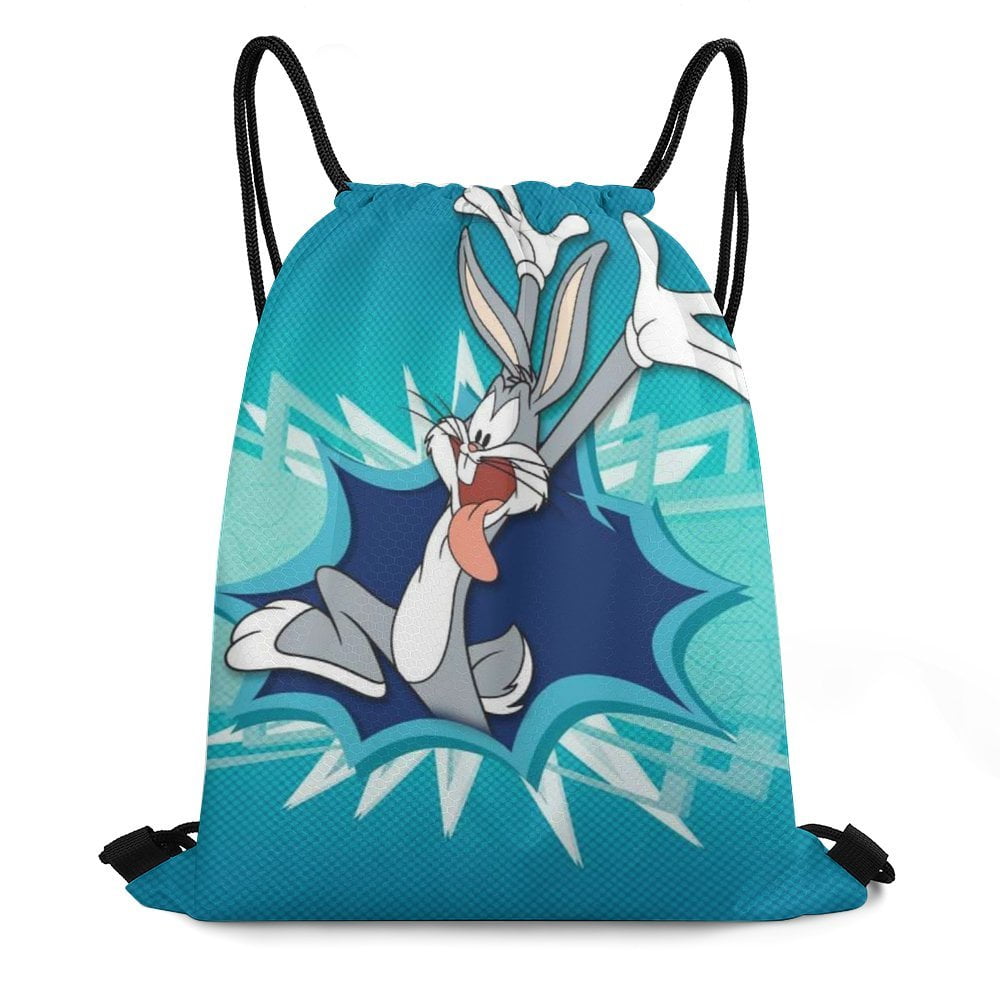 Looney Tunes Bugs Bunny Drawstring Backpack Sports Gym Bag Water ...