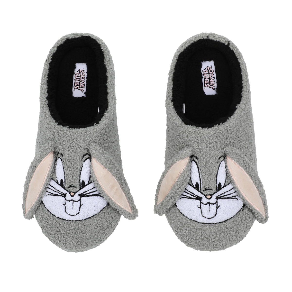 Bioworld Looney Tunes Bugs Bunny Slippers, Gray Polyester, Faux Fur, XL ...