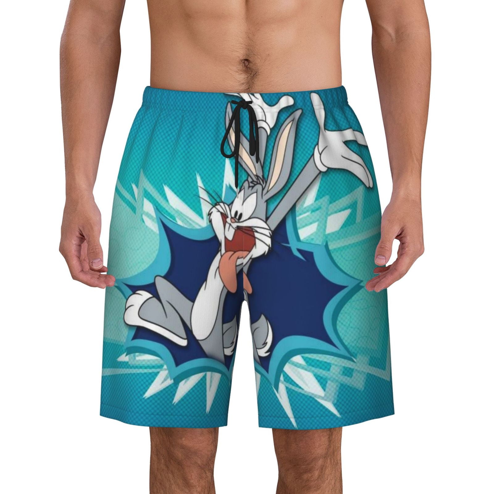Looney Tunes Bugs Bunny Mens Swim Trunks Quick Dry Board Shorts With ...