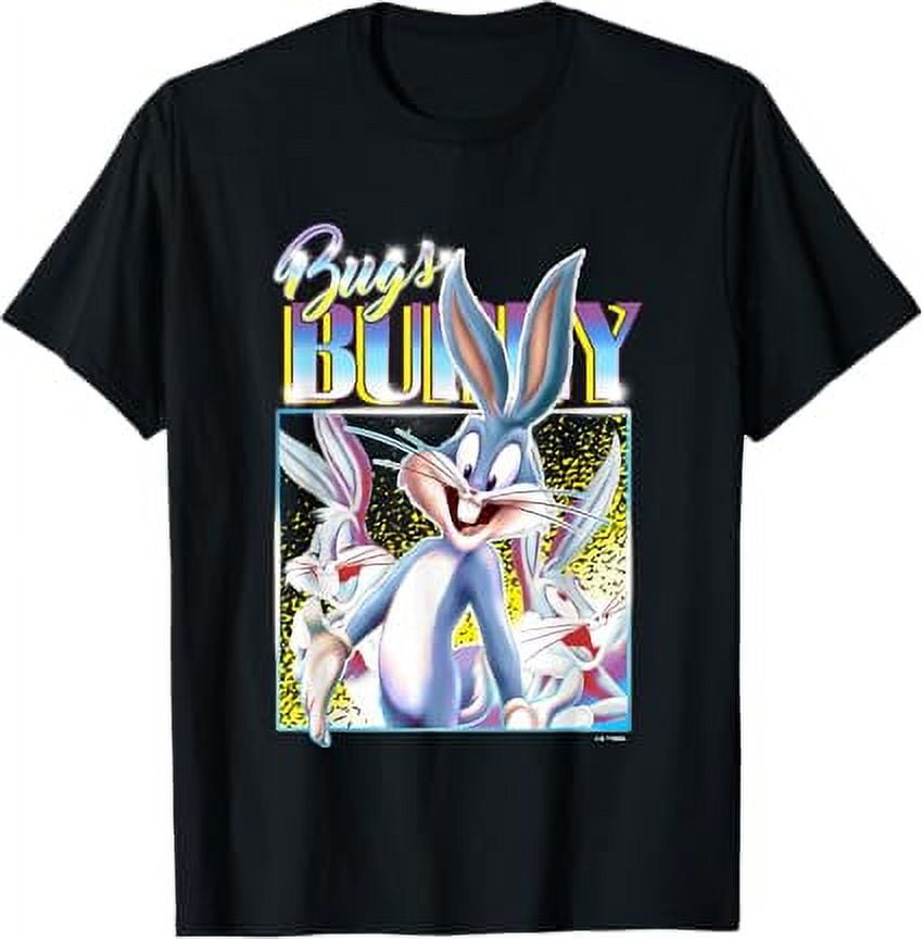 Looney Tunes Bugs Bunny Neon Lights Camera Action T-Shirt - Walmart.com
