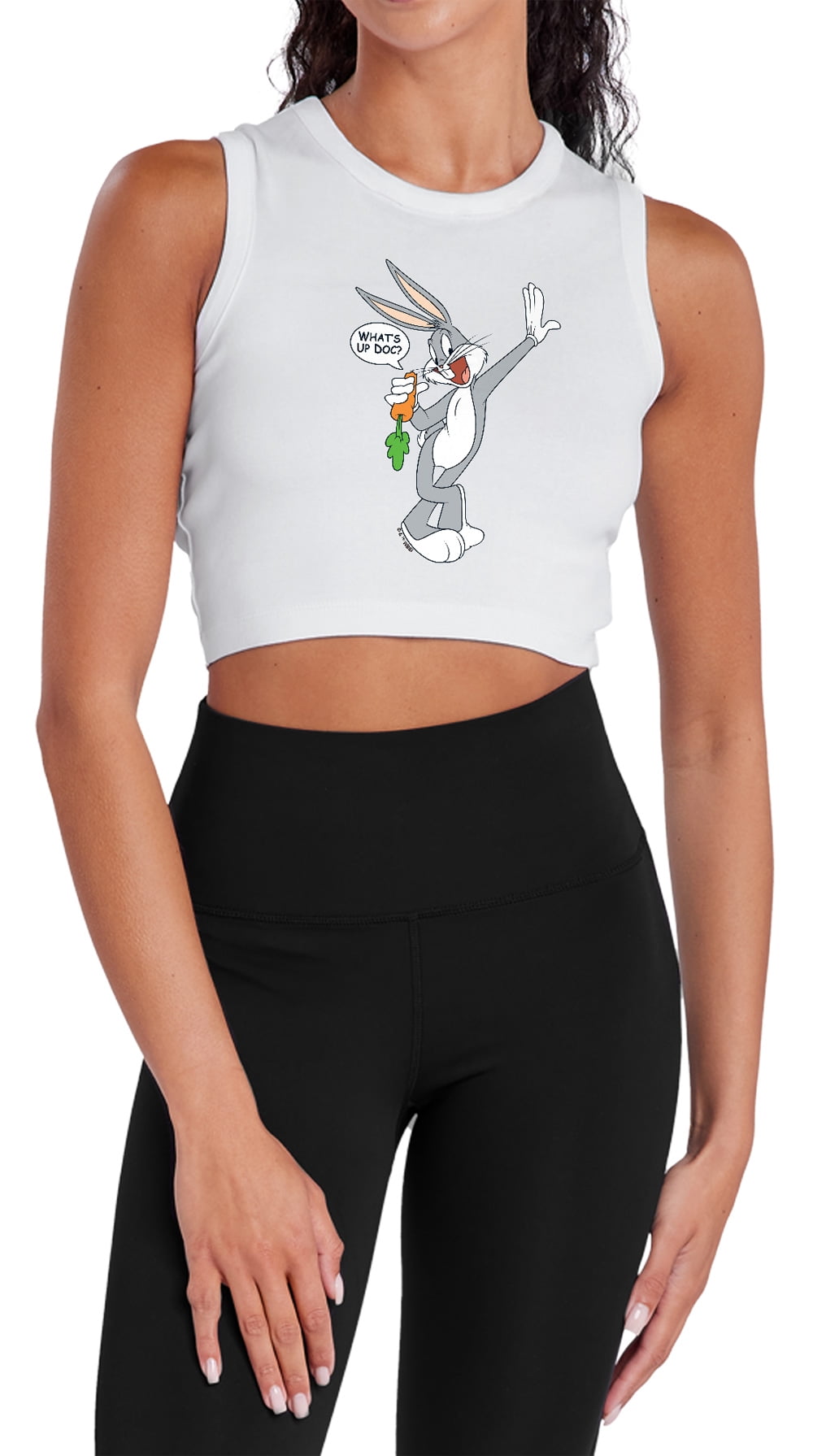 Looney Tunes Bugs Bunny What's Up Doc? Women's Sleeveless Crop Top Tank ...