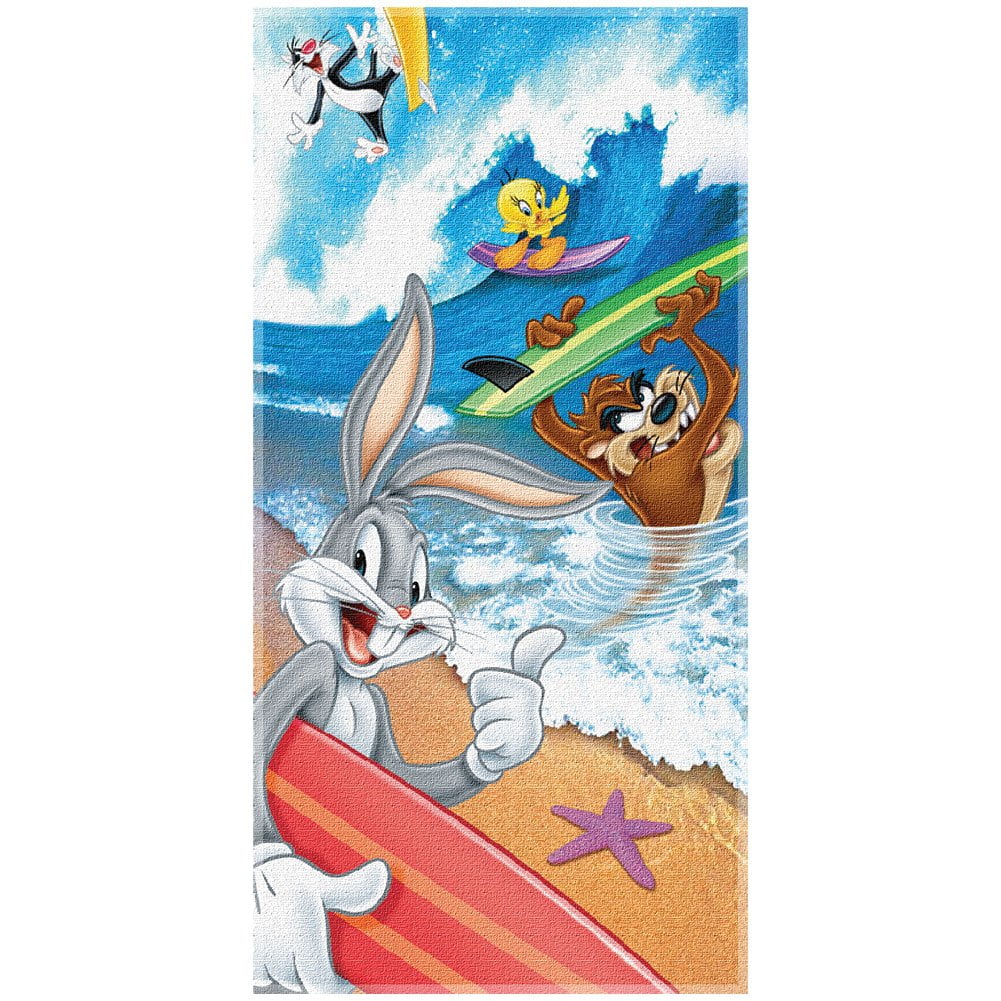 Looney Tunes Bugs Tweety Taz Sylvester Surf Beach Pool Gym Bath-Time ...