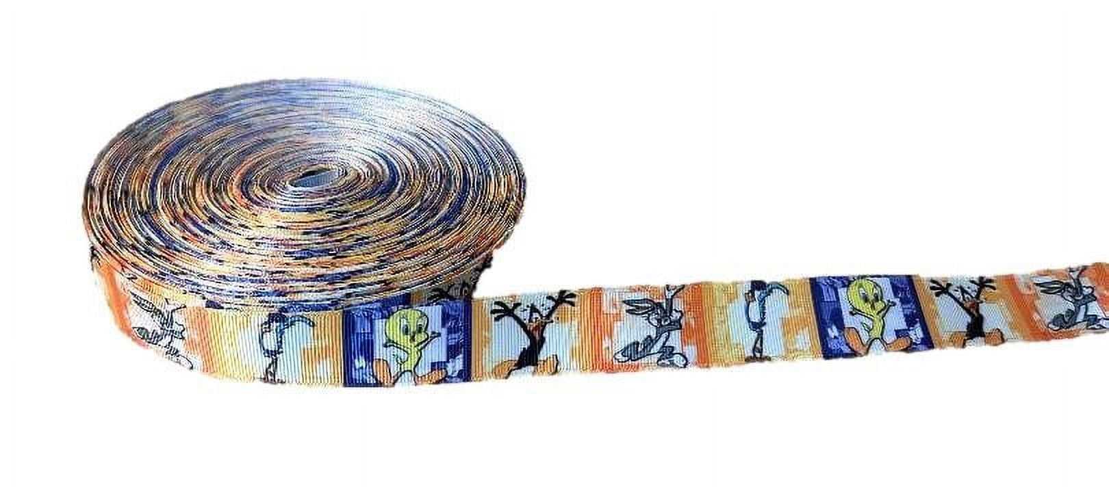 Looney Tunes Cartoon Characters Grid 1" Wide 3 Yards Repeat Ribbon ...