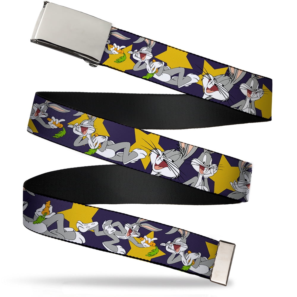 Looney Tunes Belt, Flip Web Belt Bugs Bunny Poses Stars Navy, 1.0 Inch ...
